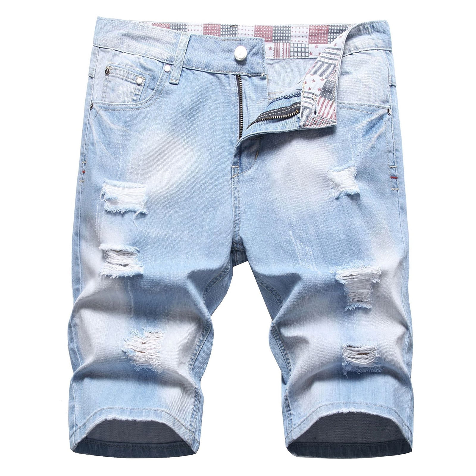 cllios Shorts for Men Classic Fit Denim Shorts Distressed Ripped Short ...