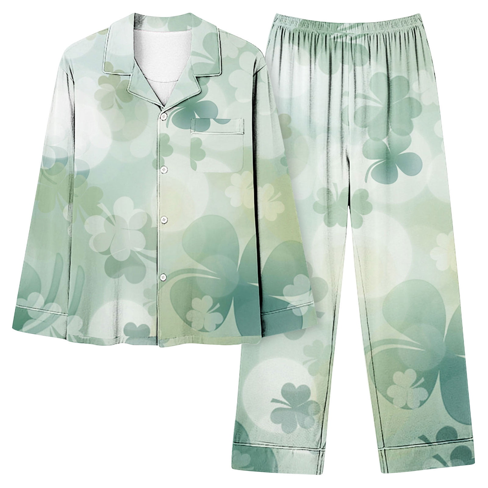 cllios St. Patrick's Day Pajamas Set for Women Fashion Spring Casual ...