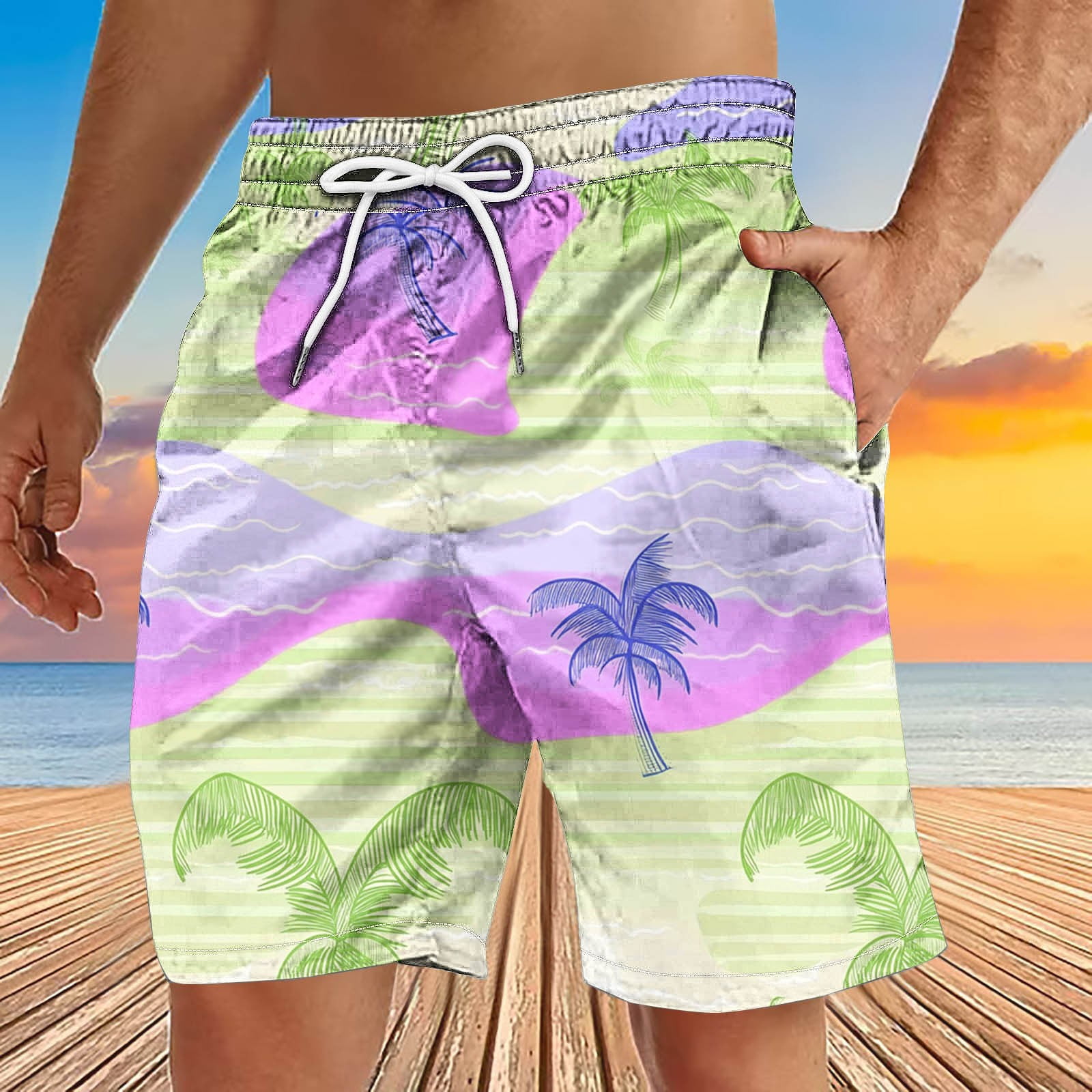 cllios Swim Trunks Men 5 Inch,Big and Tall Mens Swimming Shorts Palm ...