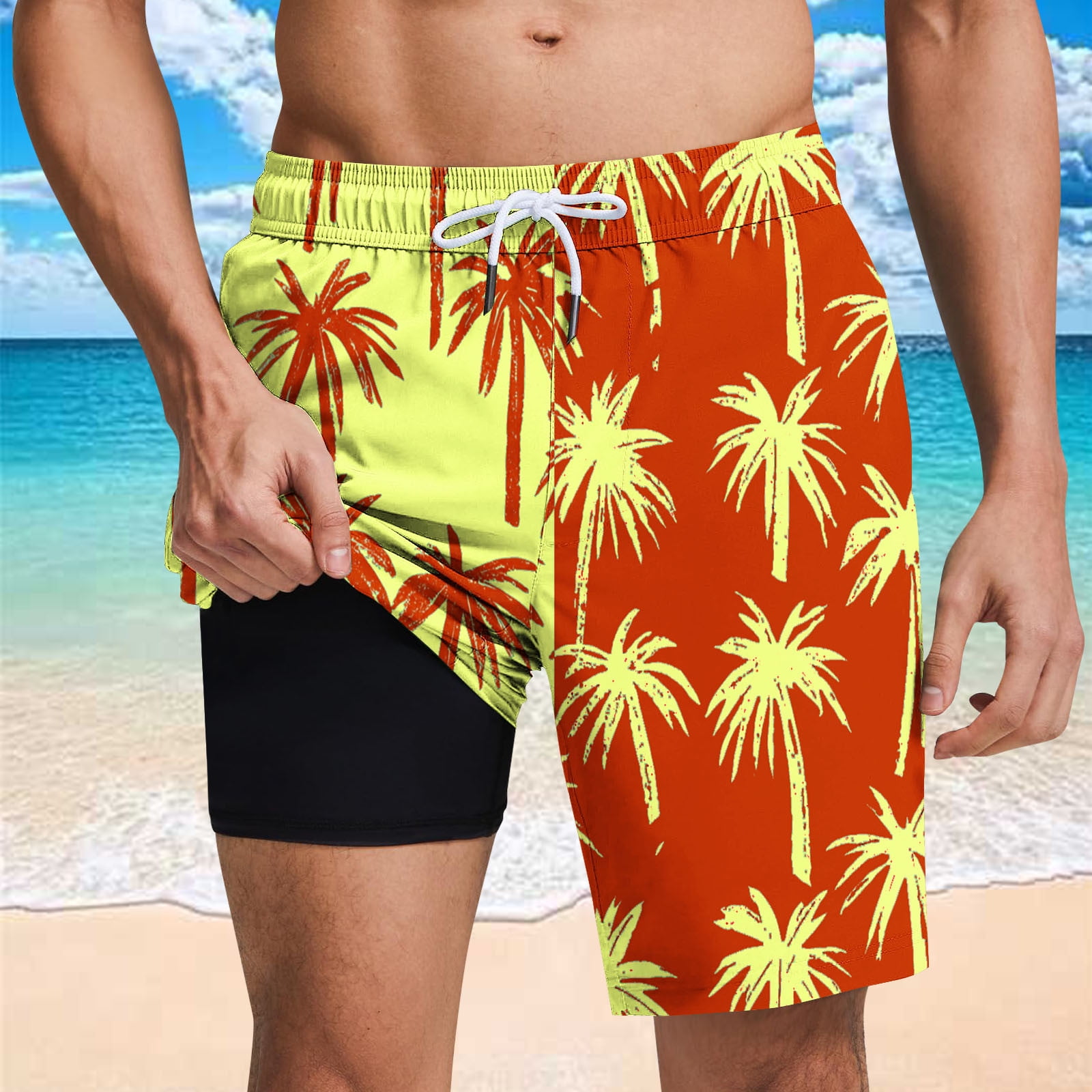 cllios Swim Trunks Men 5 Inch Quick Dry Bathing Suit with Compression ...