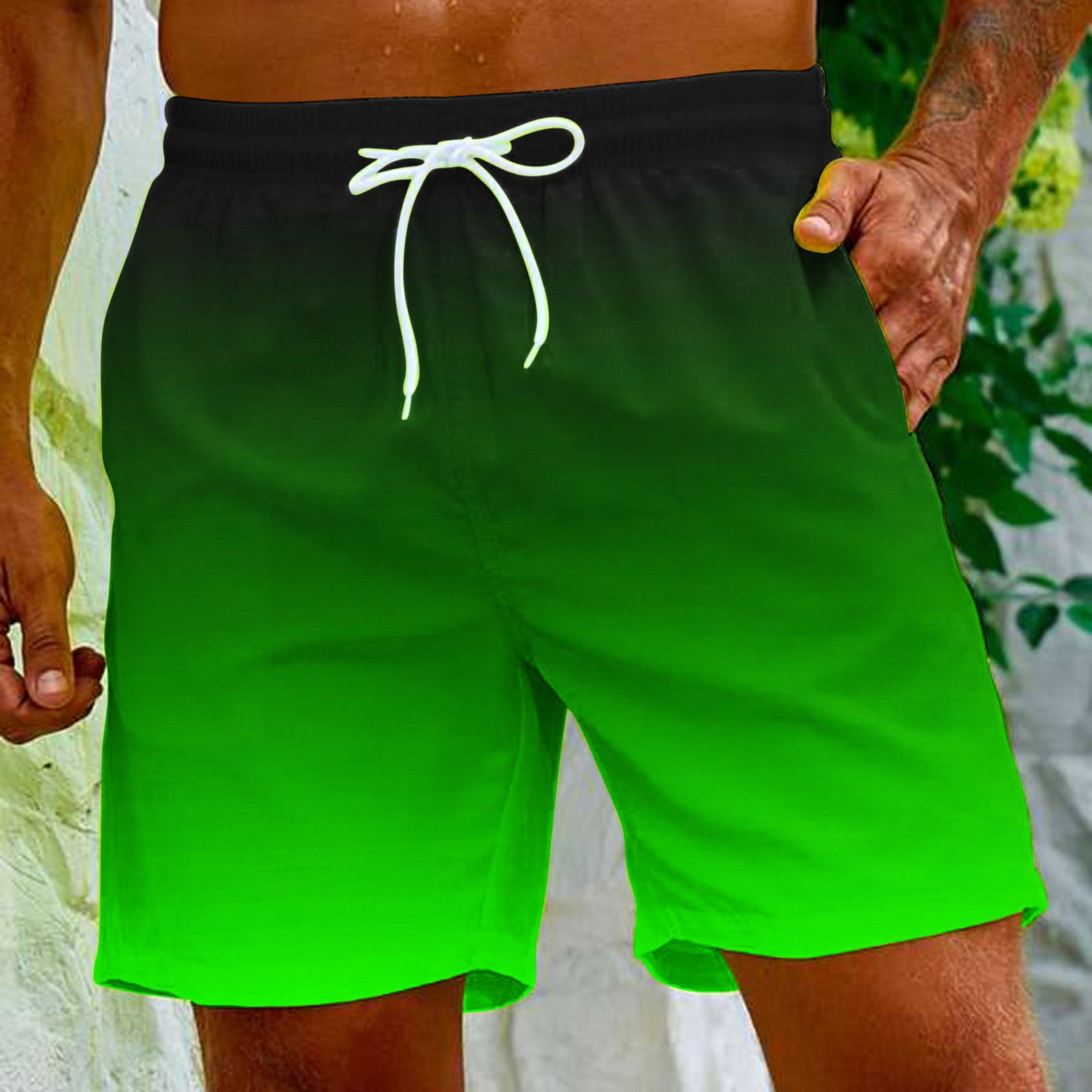 cllios Swim Trunks Men Cool Gradient Print Swimming Shorts Lightweight ...