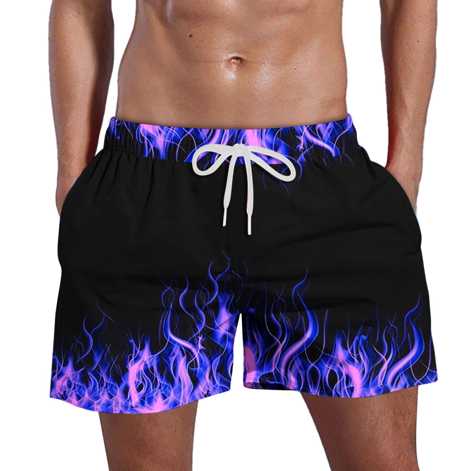 cllios Swimsuit for Men Trendy Drawstring Quick Dry Swim Trunks with ...