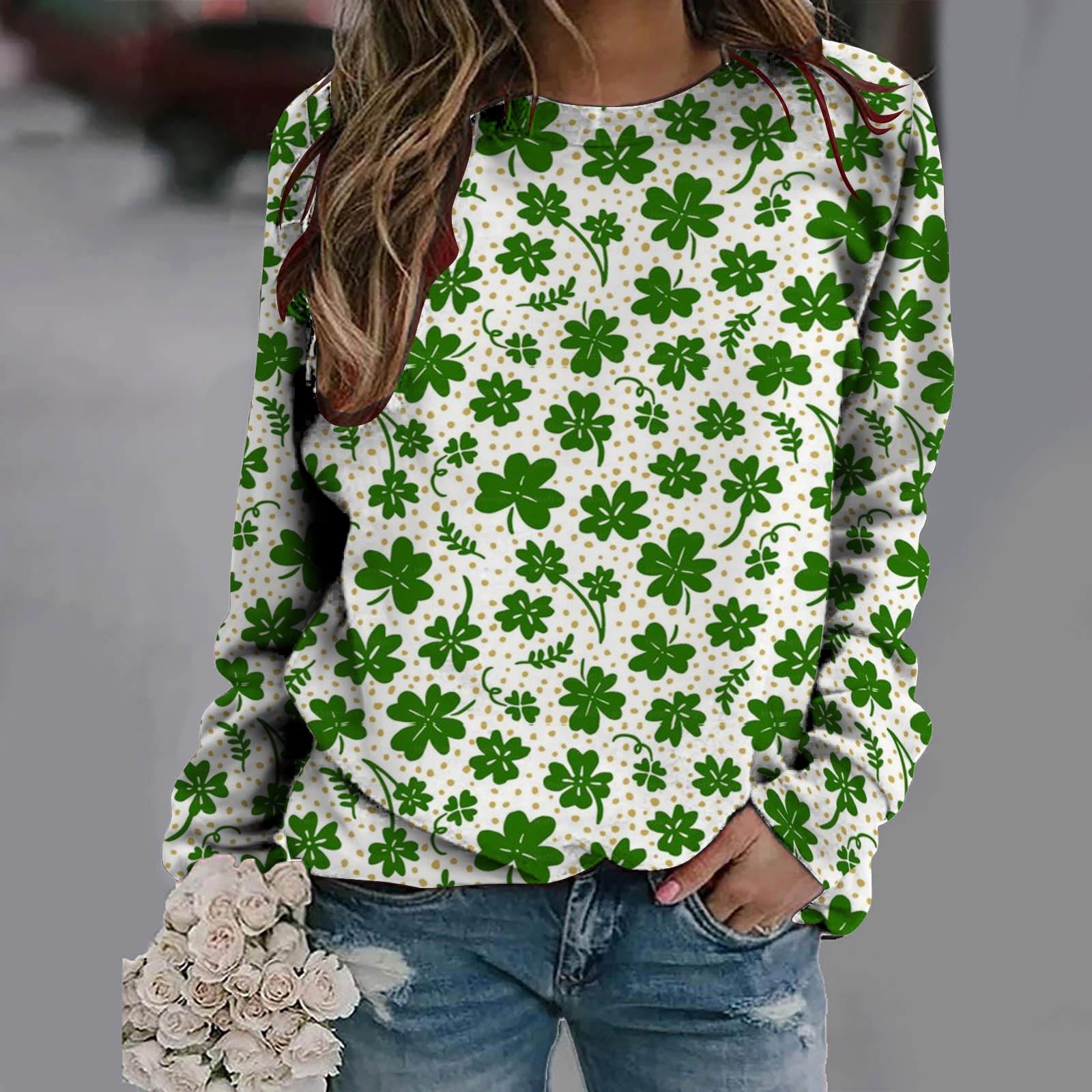 Cllios Tops For Women Trendy St Patricks Day Shirts For Women Cute Four