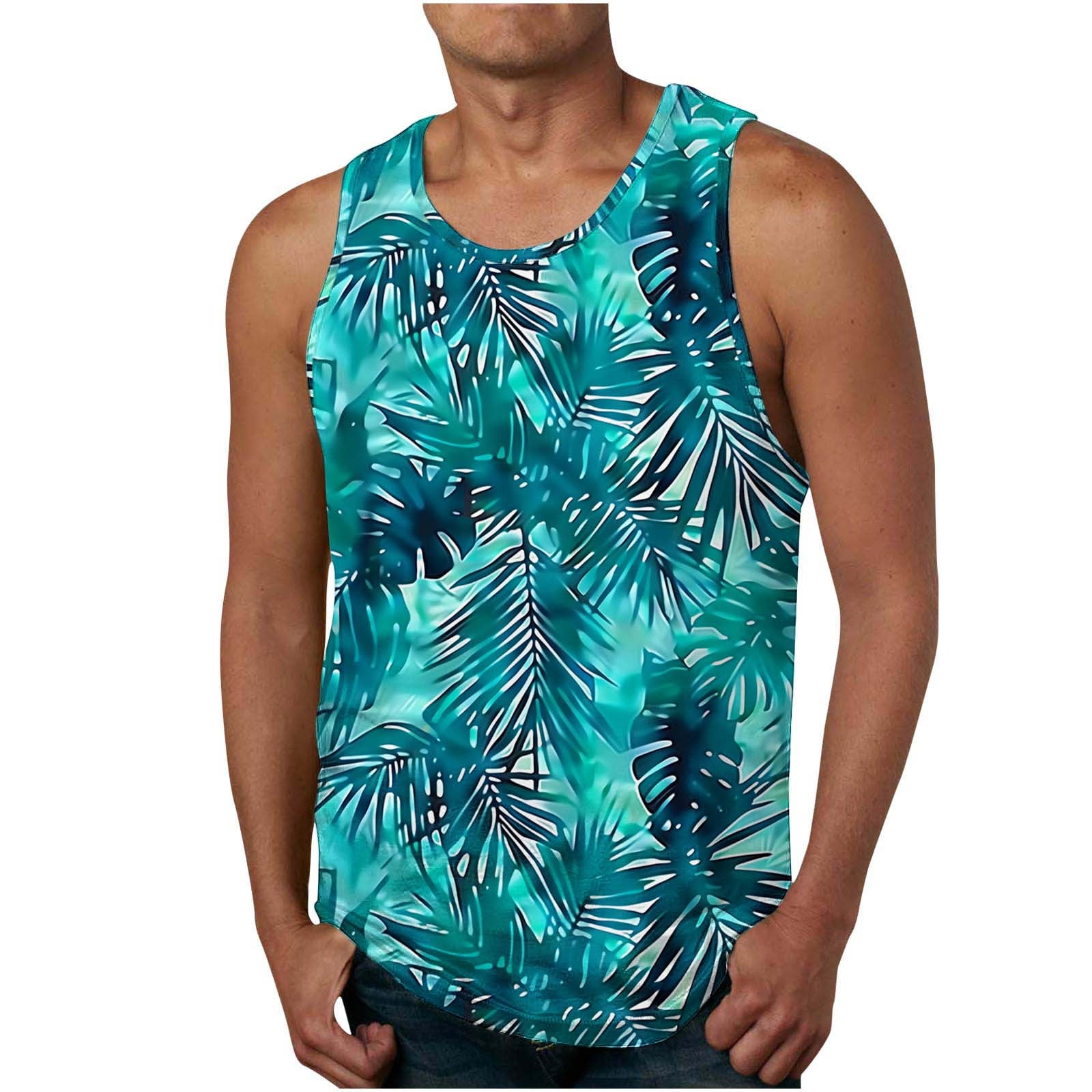 cllios Tropical Tank Tops Mens Big and Tall Sleeveless Vacation Shirts ...