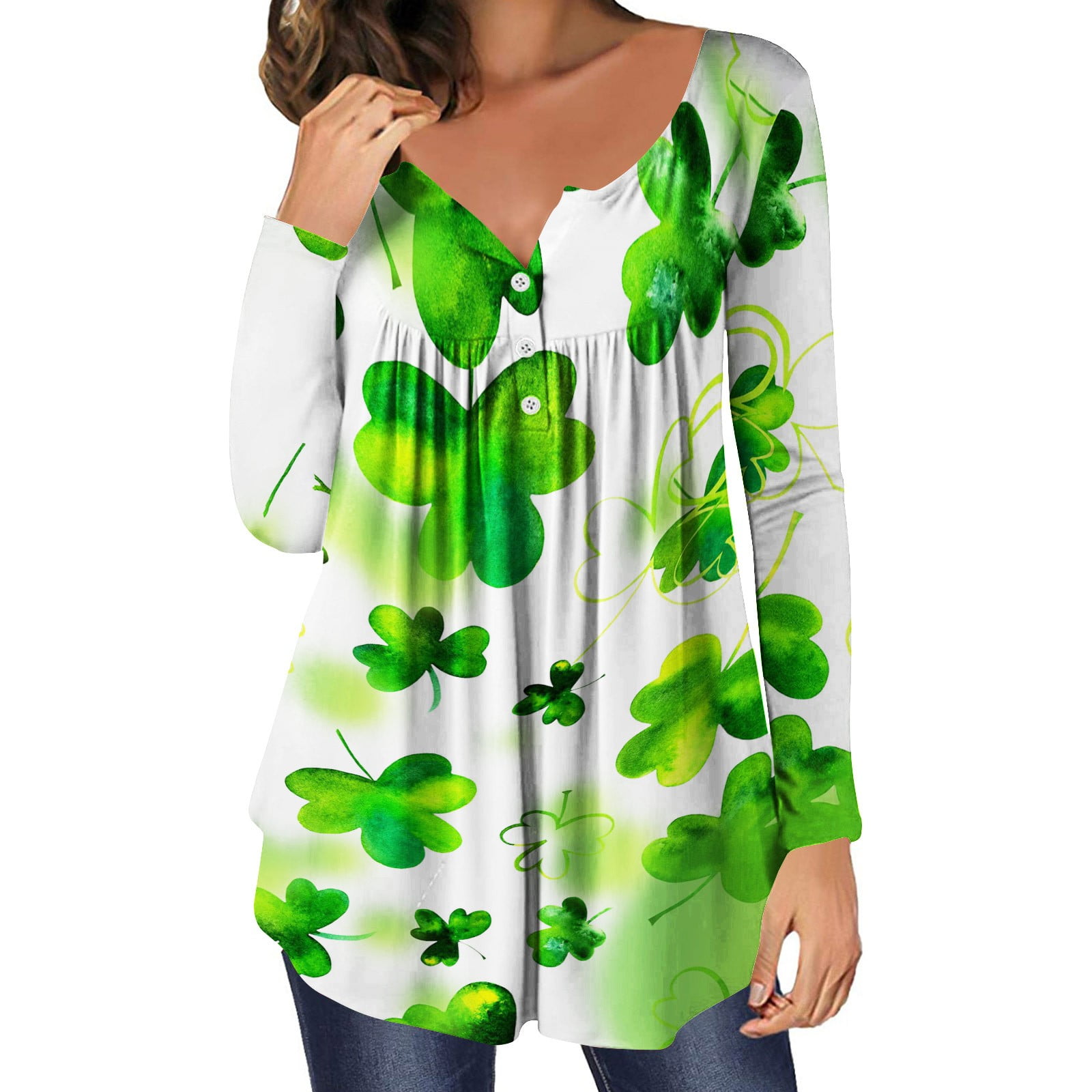 Cllios Women Tops Clearance 2024 St Patricks Day Shirts Women Plus Size