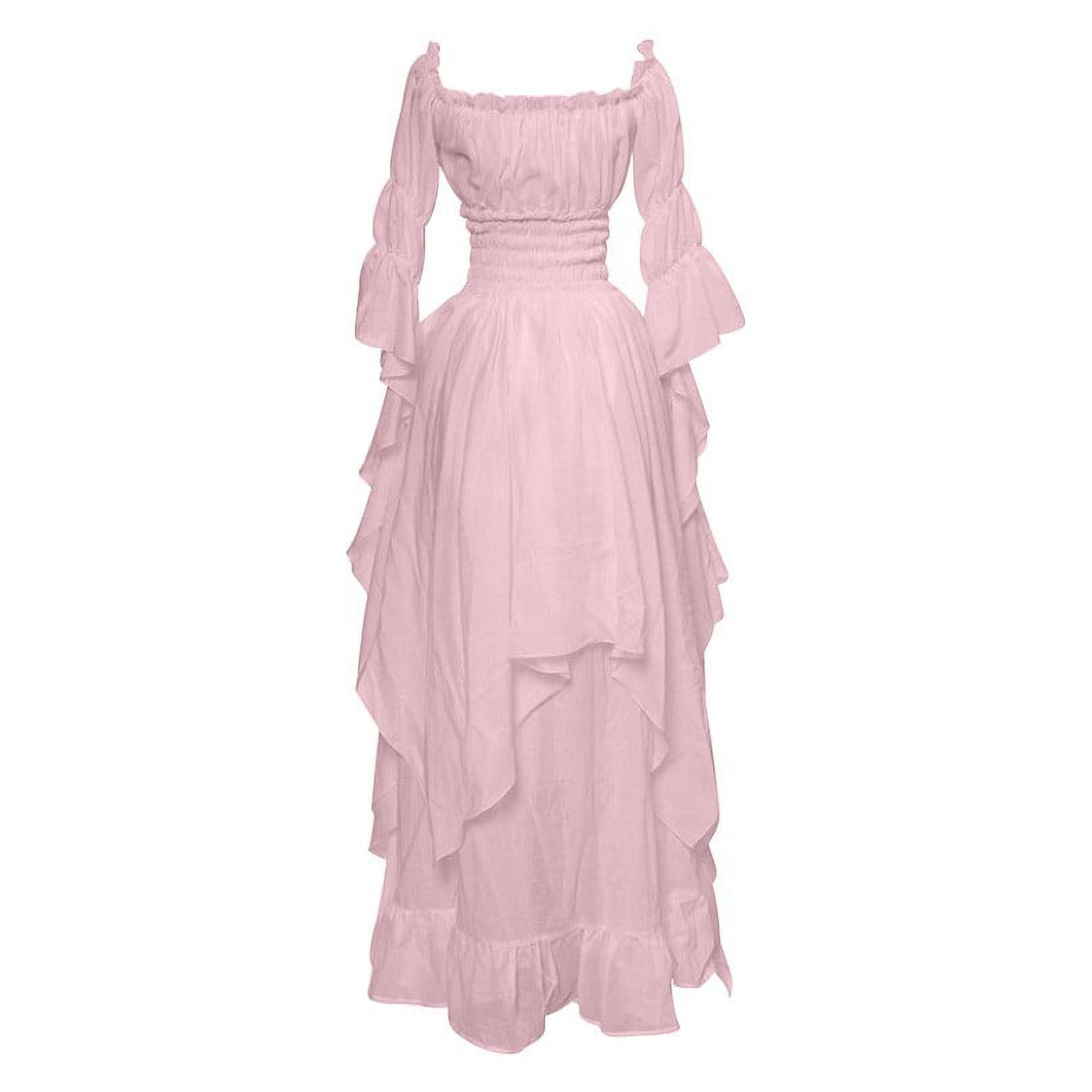 cllios Women's Renaissance Costume Medieval Retro Dress Plus Size Long ...