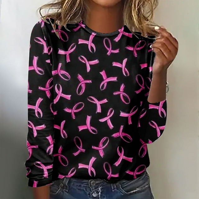 cllios Womens Pink Ribbon Sweatshirt Breast Cancer Awareness Shirts ...
