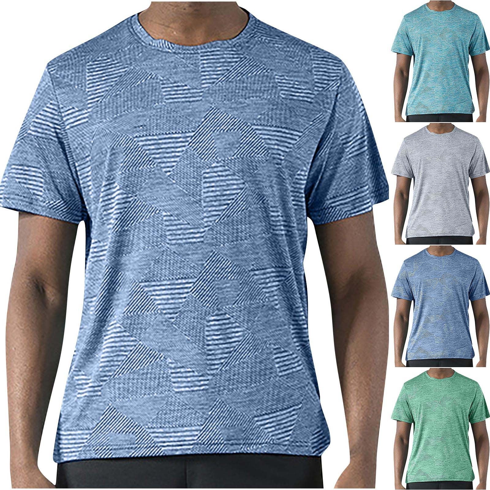 cllios Workout Shirts for Men Quick Dry Gym Moisture Wicking Short Sleeve T-Shirts Crewneck ...