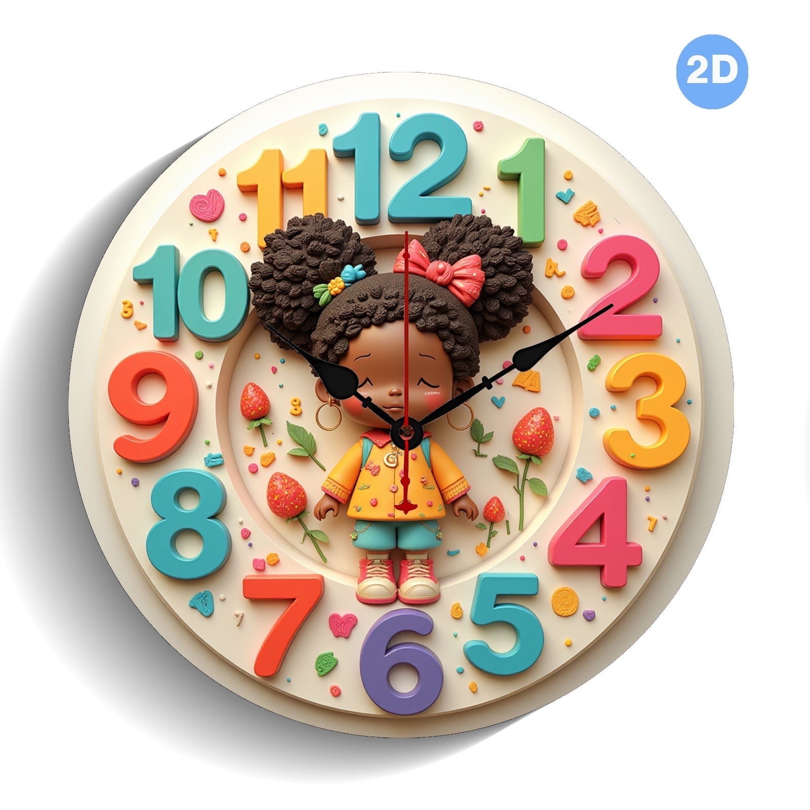 This clock themed around cute girls, combined with colorful elements ...