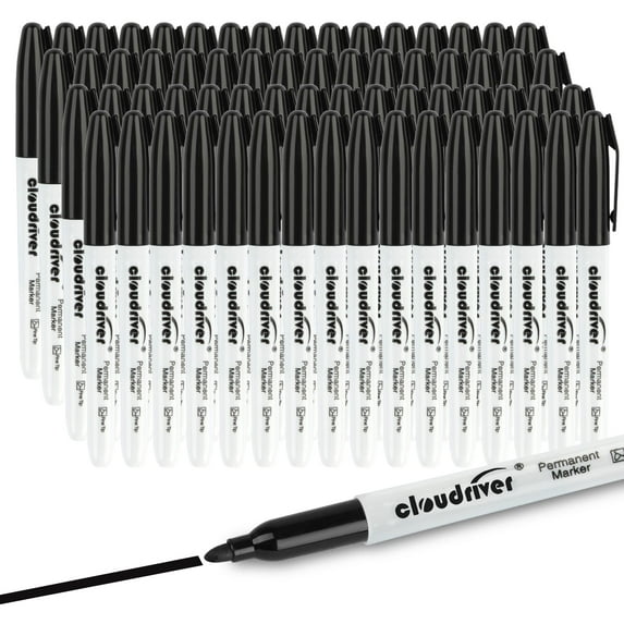 cloudriver Permanent Markers, 148 Pack Black Permanent Markers Set ...