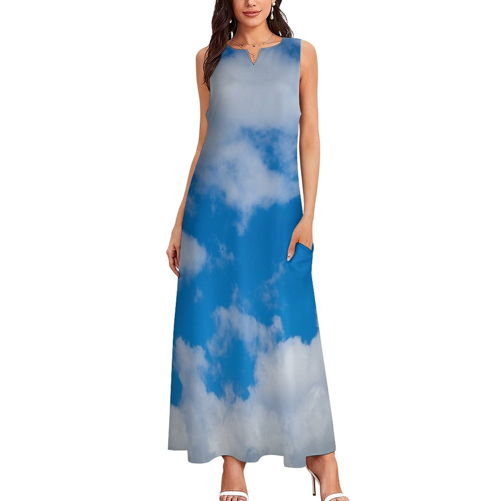 clouds Long Dress prom dress womans clothing dresses with long sleeves ...