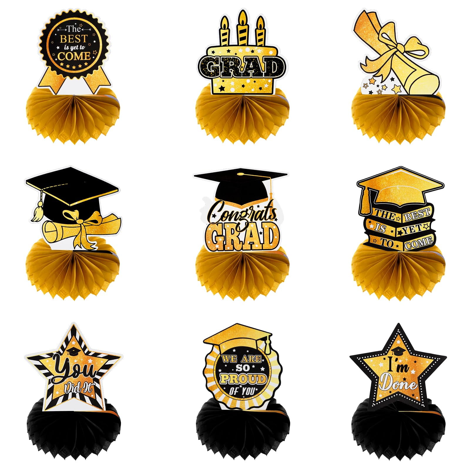 cnomg 9PCS Graduation Party MMF7 Decorations 2025 Honeycomb ...