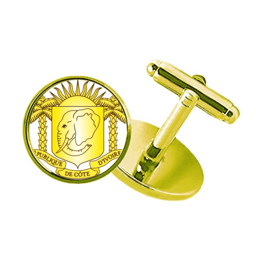 coate d'ivoire national emblem country studded business metal cufflinks ...