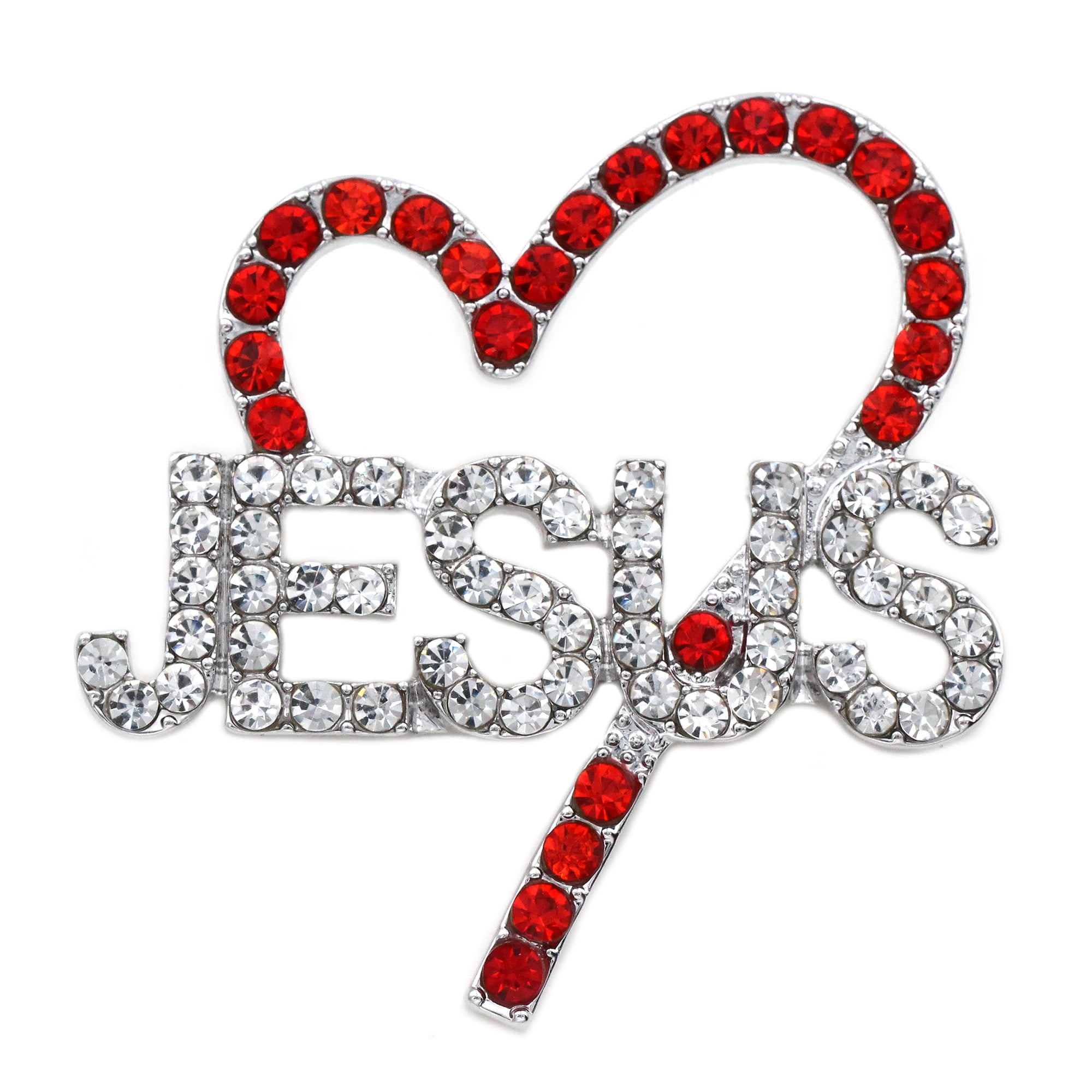cocojewelry I LOVE JESUS Heart Christian Brooch Pin - Walmart.com