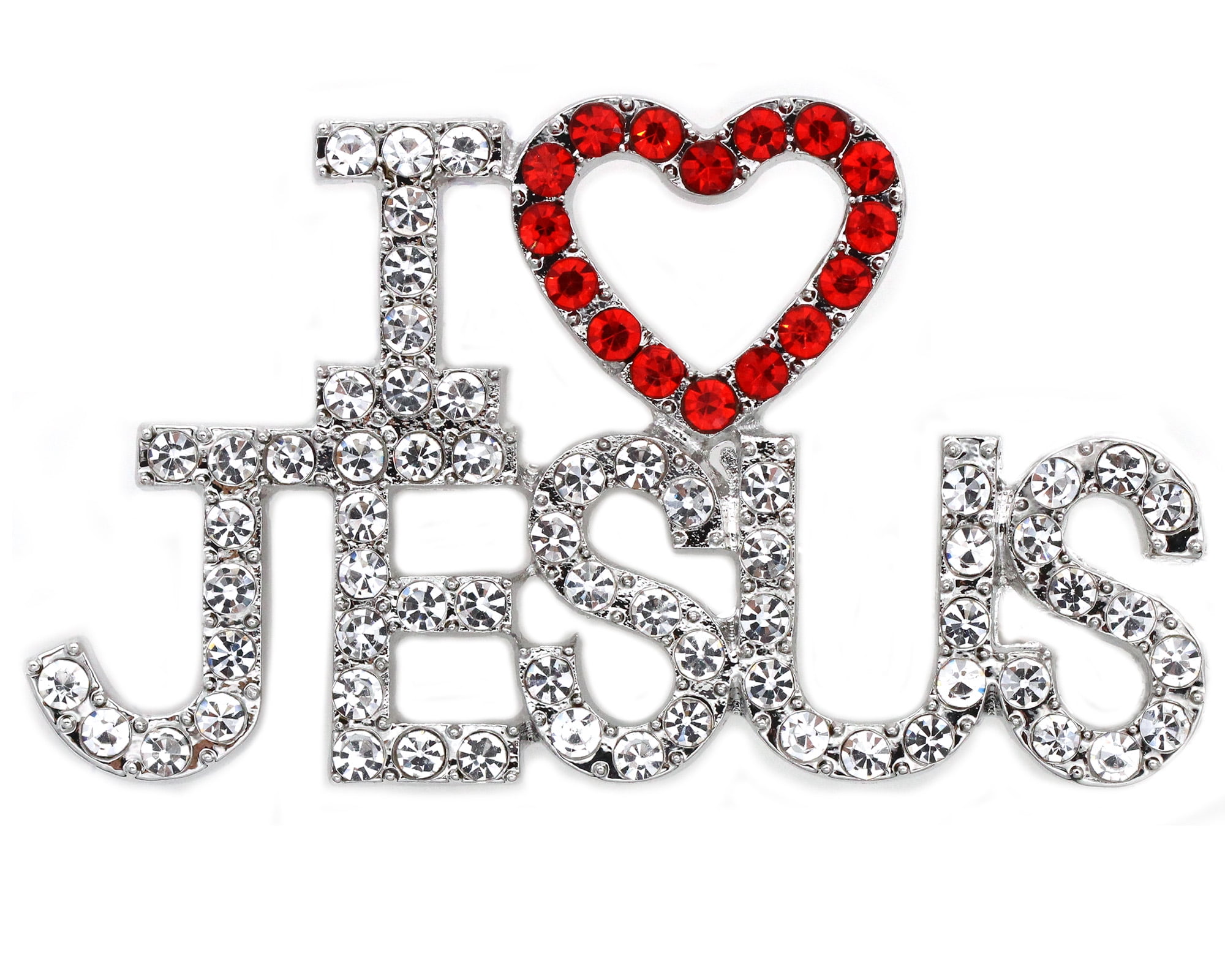 cocojewelry I LOVE JESUS Red Heart Christian Brooch Pin - Walmart.com