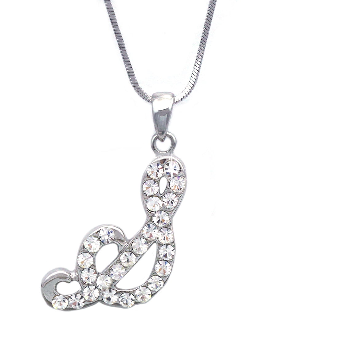 cocojewelry Small Initial Cursive Letter Charm Pendant Necklace ...