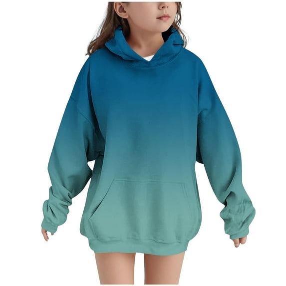 cocolona Gilrs Gradient Color Hoodie Long Sleeve Oversized Fleece Sweatshirts Fall Winter Casual ...