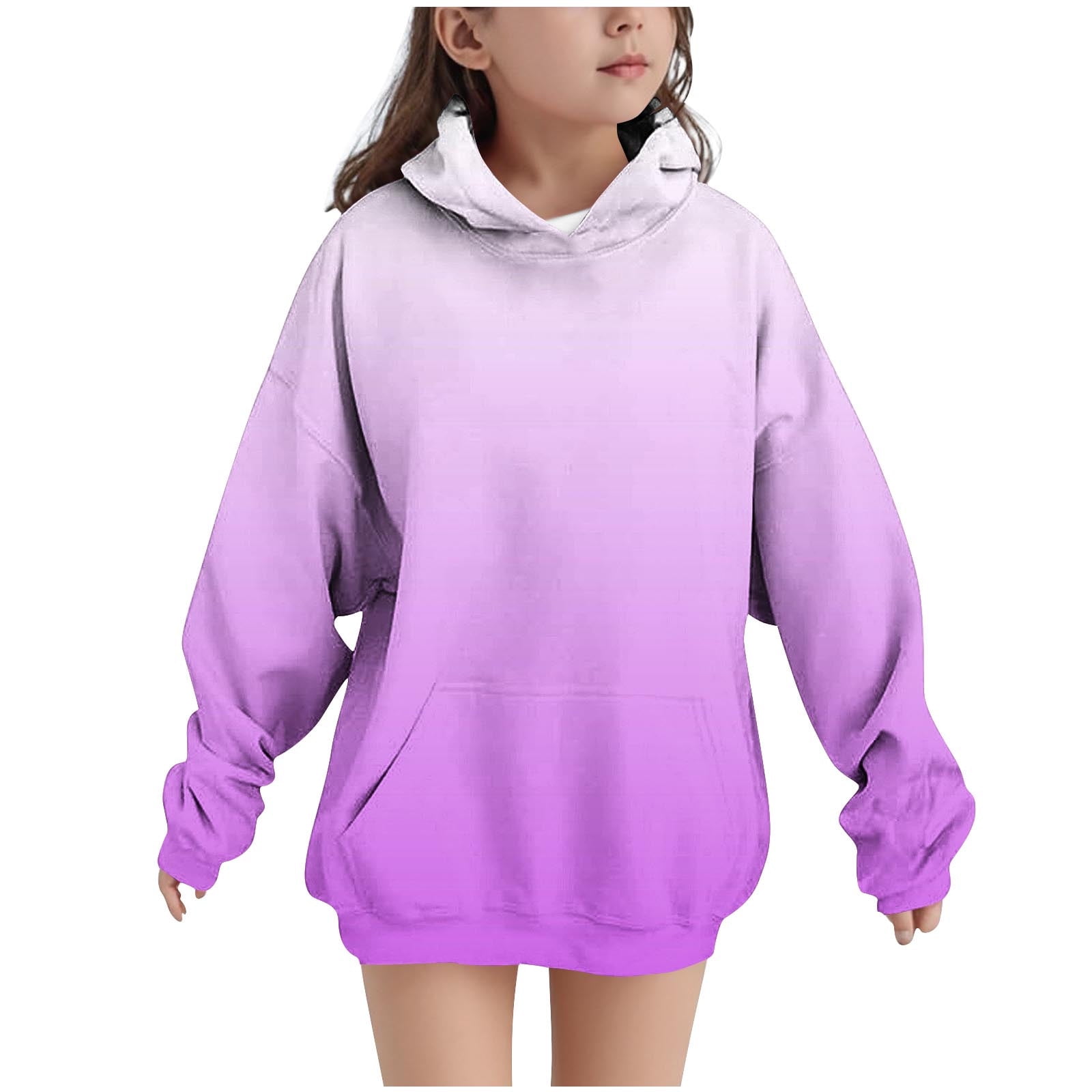 cocolona Gilrs Gradient Color Hoodie Long Sleeve Oversized Fleece ...