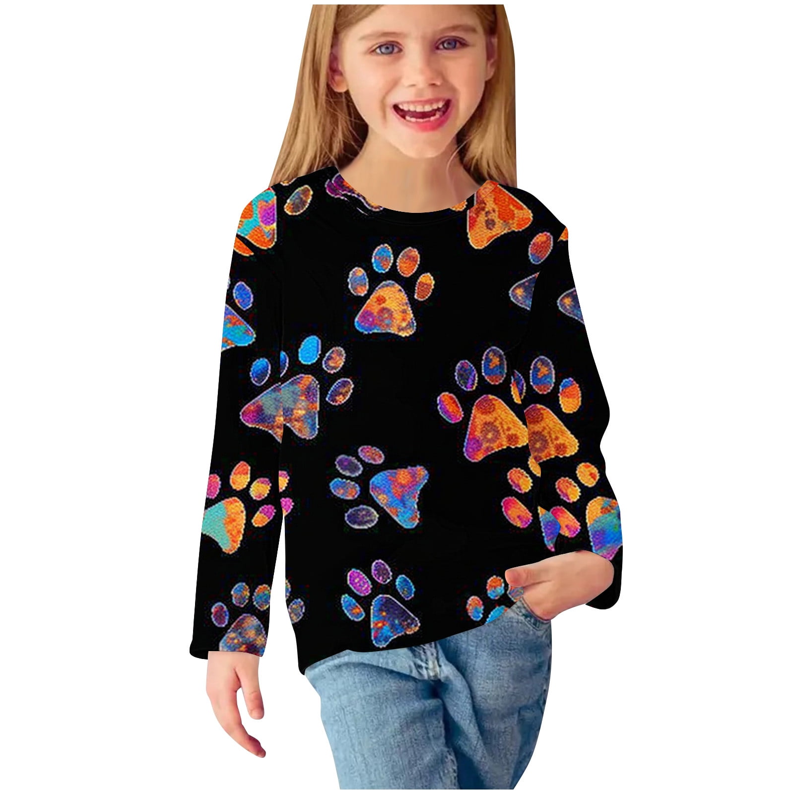 cocolona Girls Fall Clothes Crew Neck Long Sleeve Shirts Lightweight ...