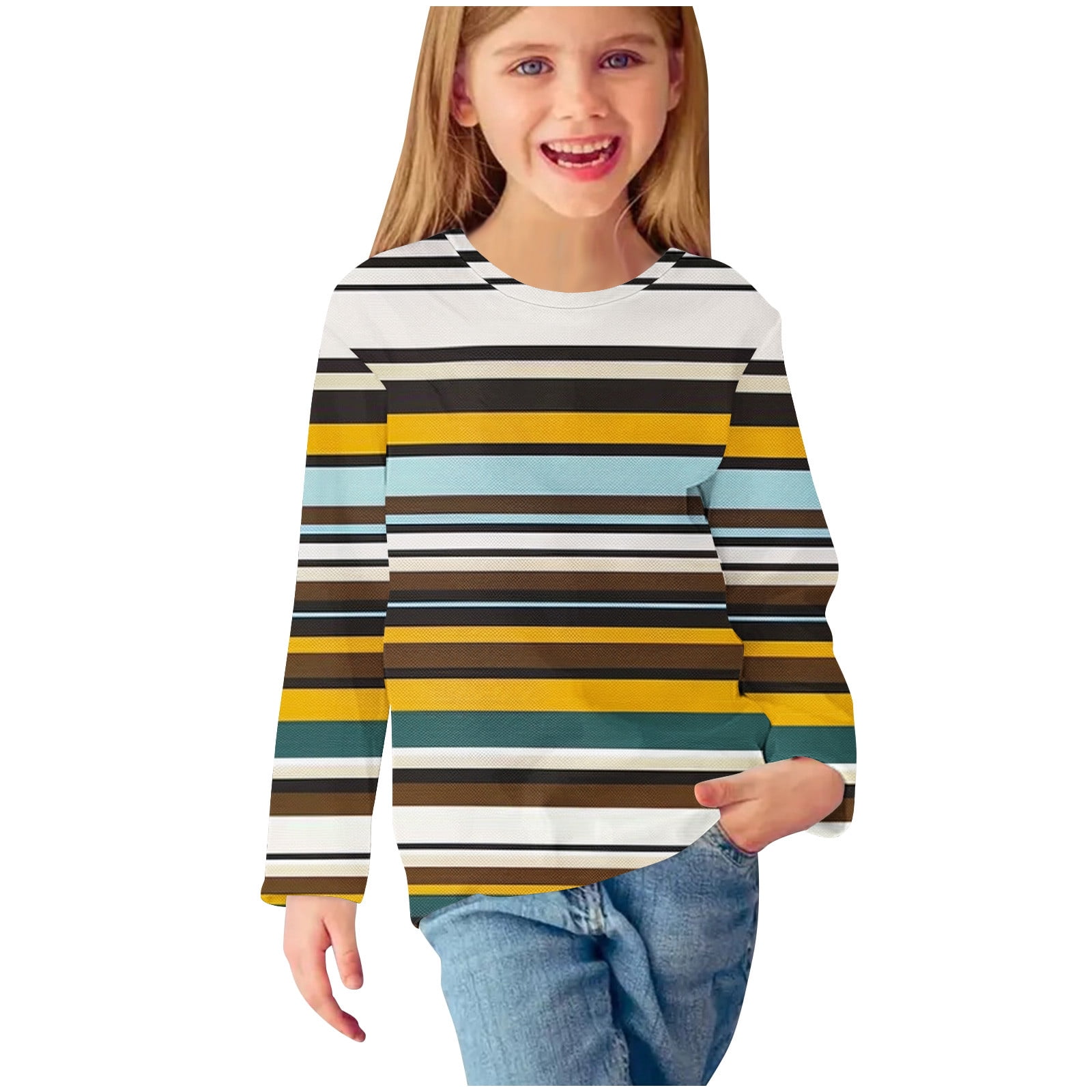 cocolona Girls Fall Clothes Crew Neck Long Sleeve Shirts Lightweight ...