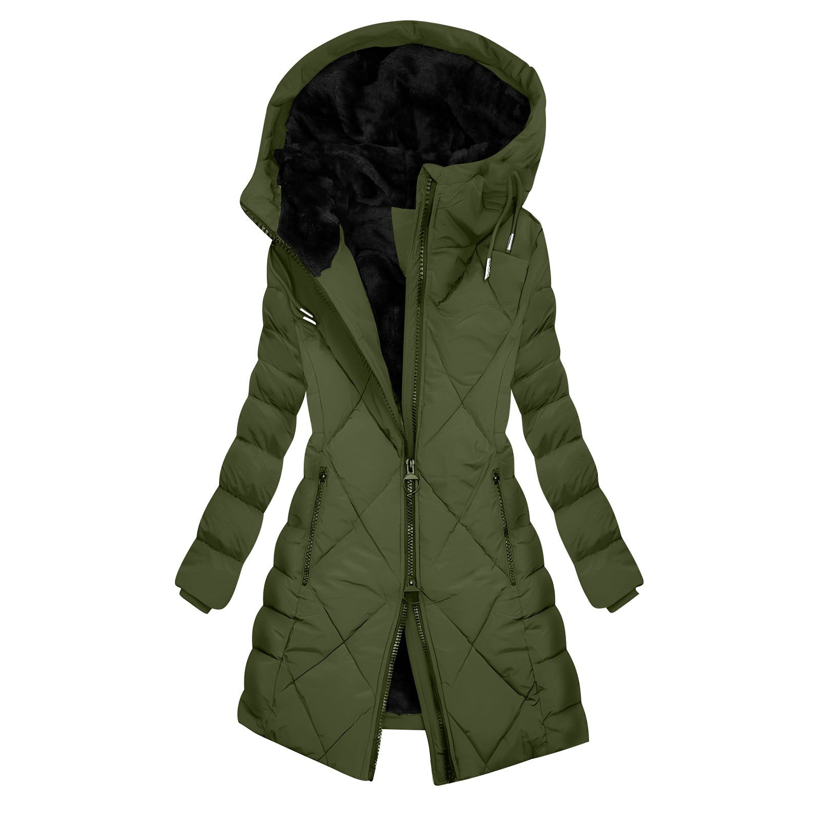 cocolona Long Puffer Coat Women Winter Fleece Lined Puffer Jacket ...
