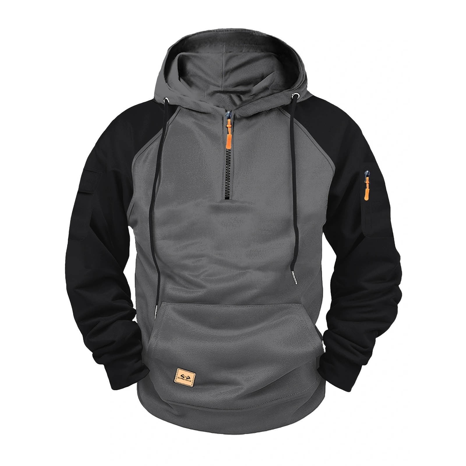 cocolona Mens Quarter Zip Hoodies Long Sleeve Drawstring Hooded ...