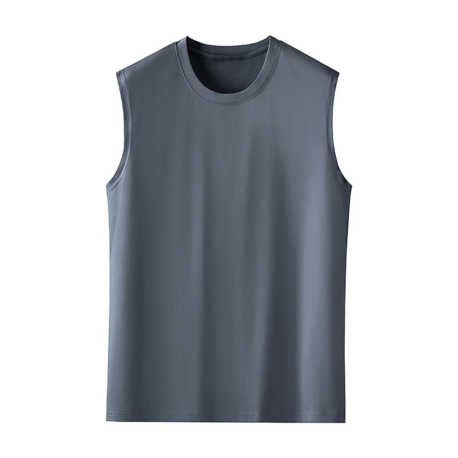 cocolona Mens Summer Cotton Sports Tank Tops Fashion Crew Neck ...