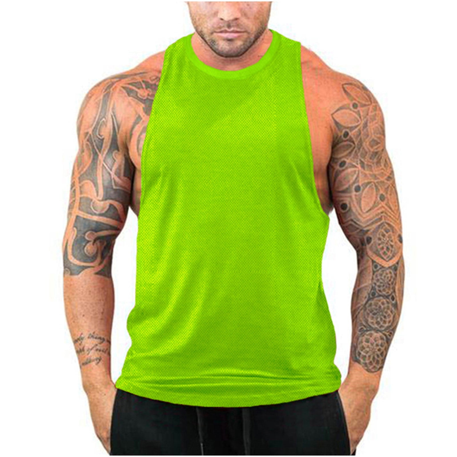 cocolona Mens Summer Sports Tank Tops Fashion Crew Neck Sleeveless ...