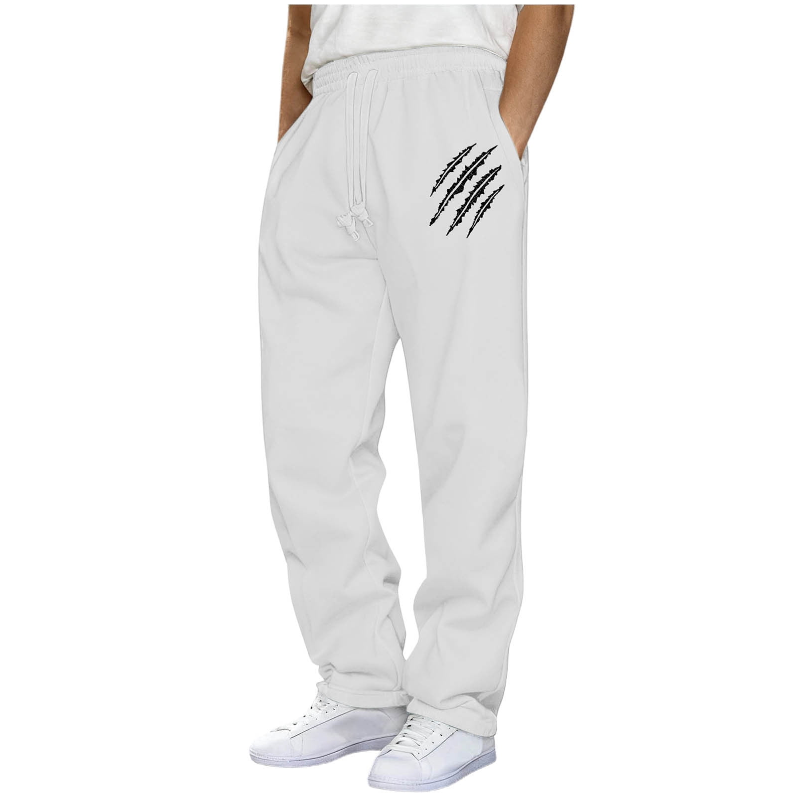 cocolona Mens Sweatpants Straight Leg Baggy Open Bottom Sweat Pants ...