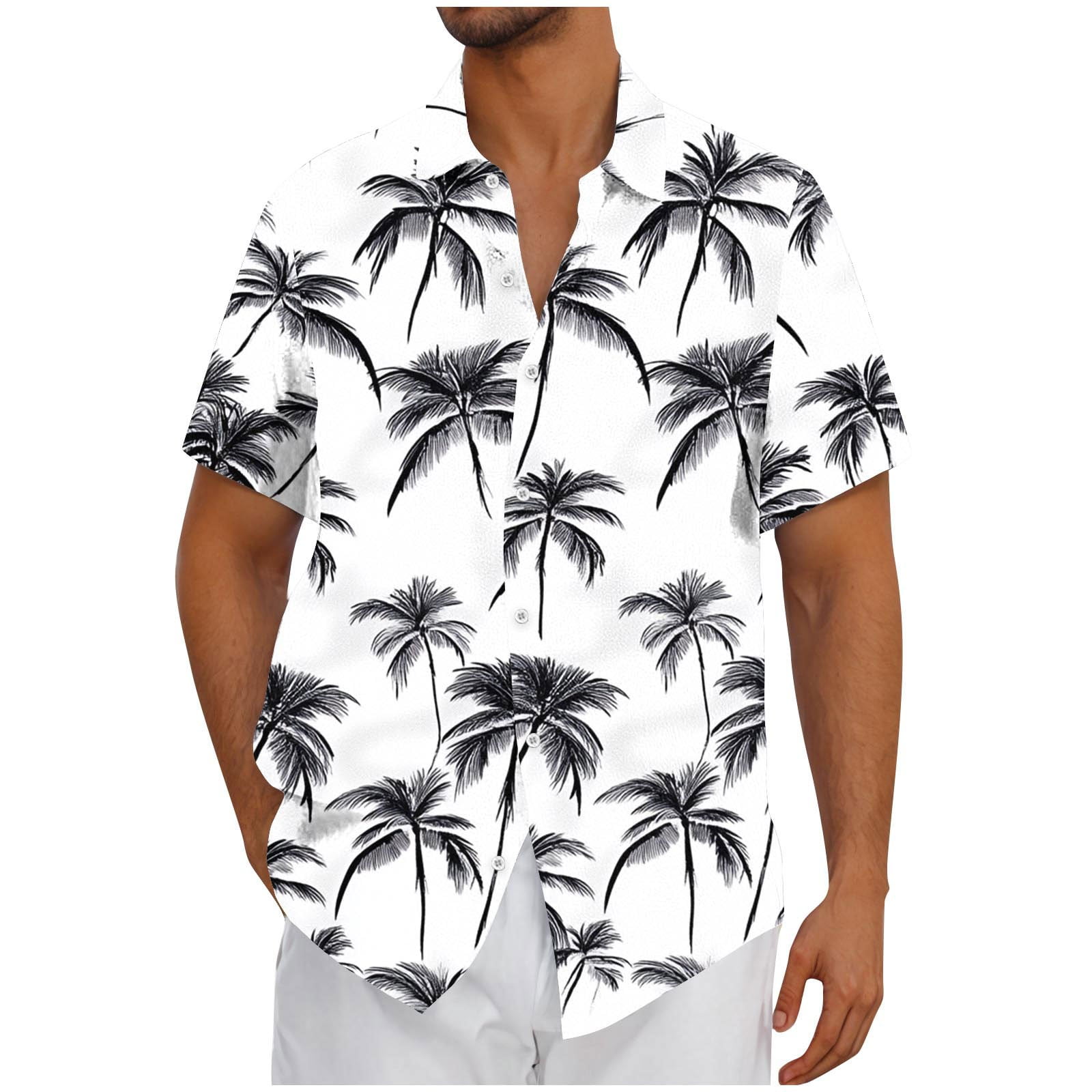 cocolona Mens Vacation Casual Beach Shirts Summer Turndown Collar Short ...