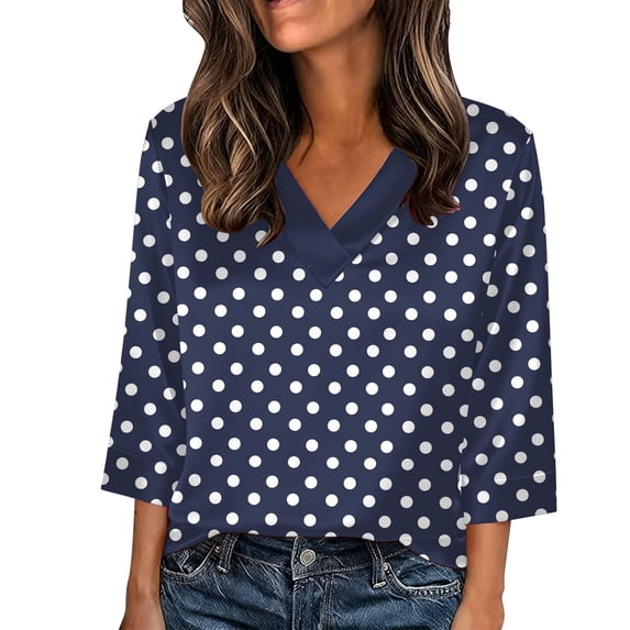 cocolona Satin Silk Tops for Women Summer V Neck 3/4 Sleeve Shirts ...