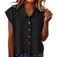 cocolona Summer Button Tops for Women Lapel Short Sleeve Shirts Dressy ...