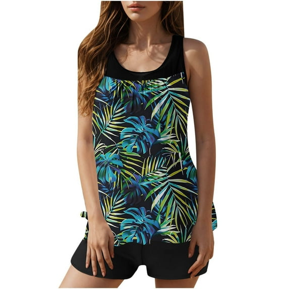 cocolona Tankini Swimsuits for Women Fashion Floral Print Two Piece ...
