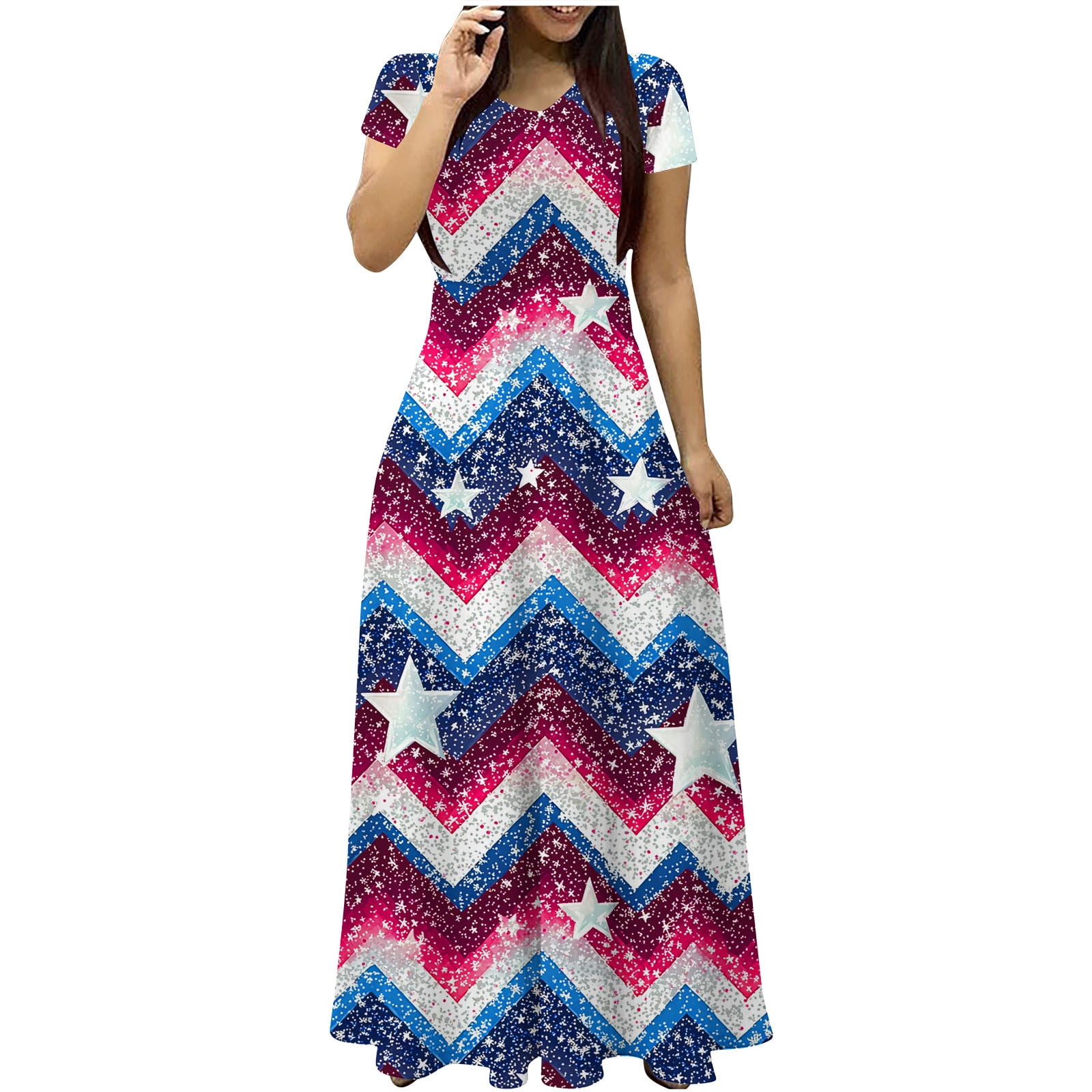 cocolona Womens 4th of July Maxi Dress 2025 Independence Day America ...