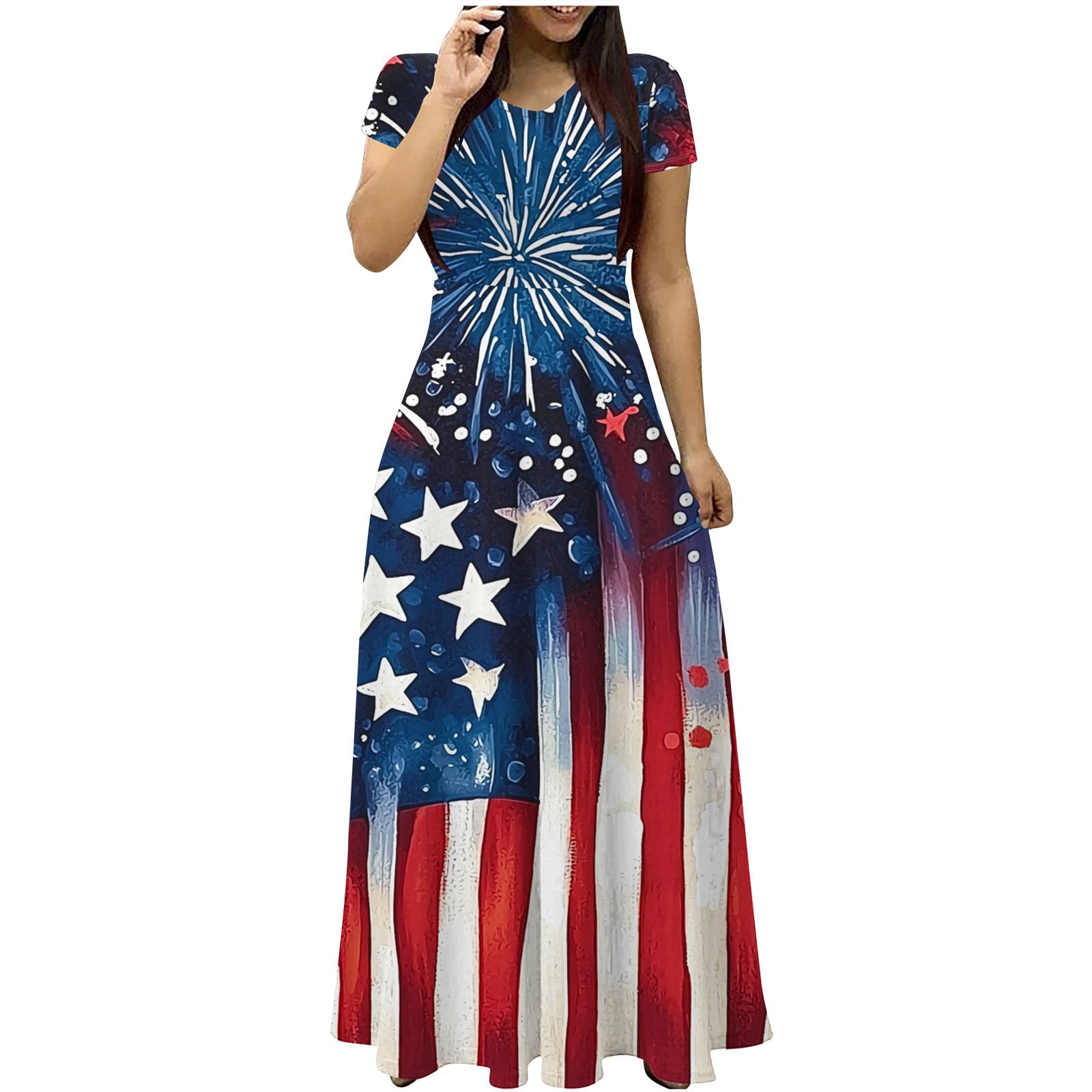 cocolona Womens 4th of July Maxi Dress 2025 Independence Day America ...