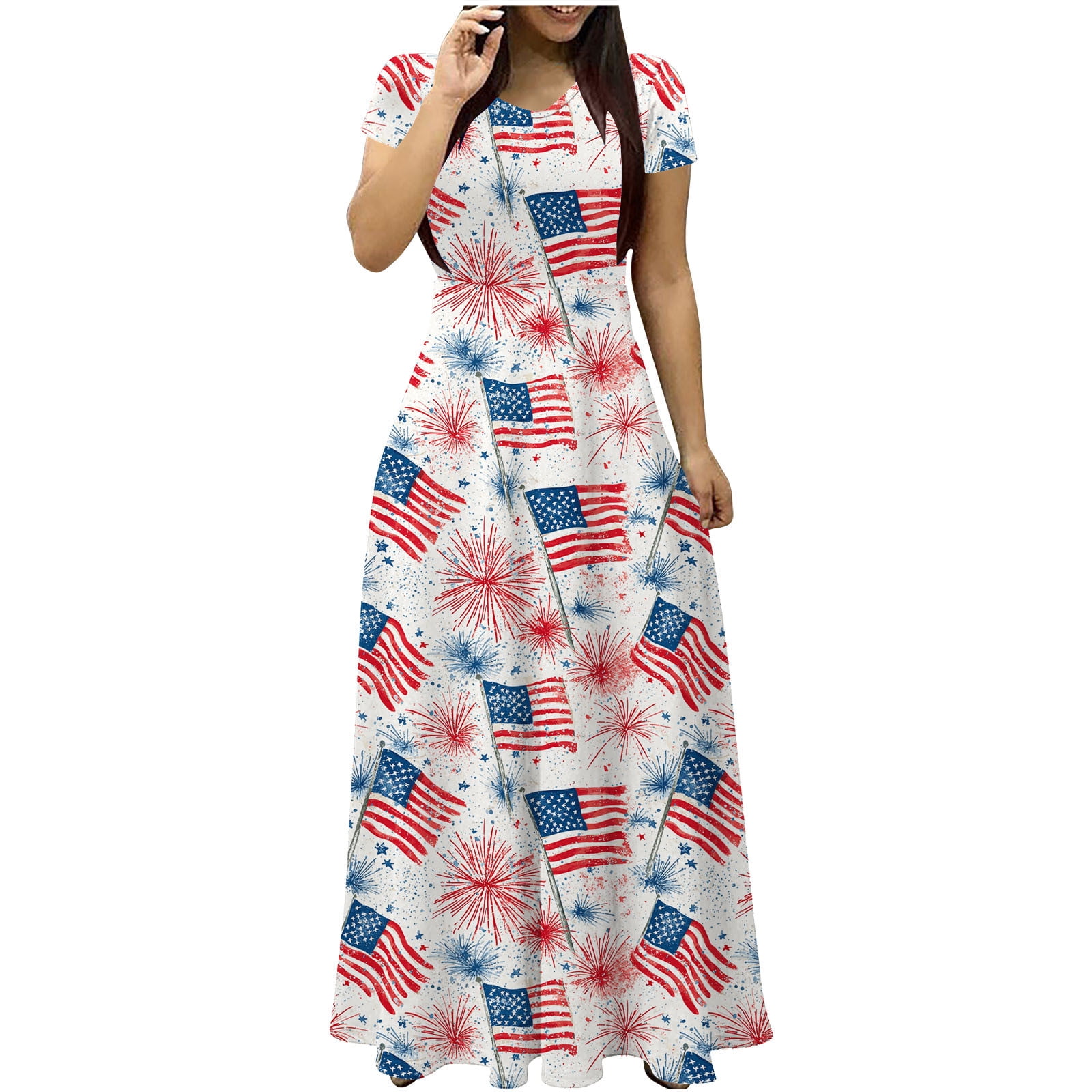 cocolona Womens 4th of July Maxi Dress 2025 Independence Day America ...