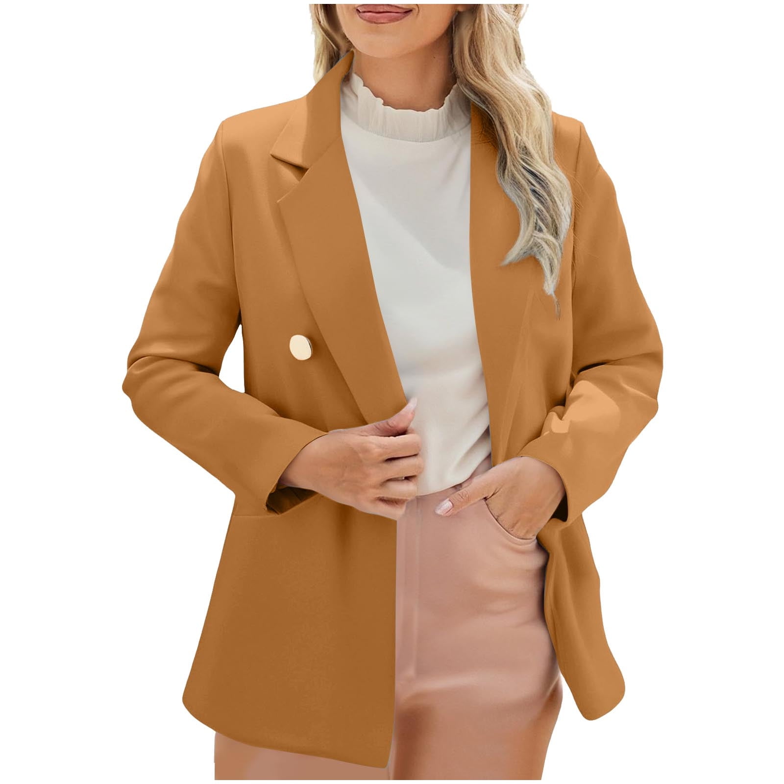 cocolona Womens Blazers Long Sleeve Turndown Collar Blazer Business ...