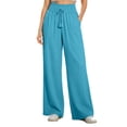 cocolona Womens Casual Ruffle High Waist Pants Elastic Waist Drawstring ...