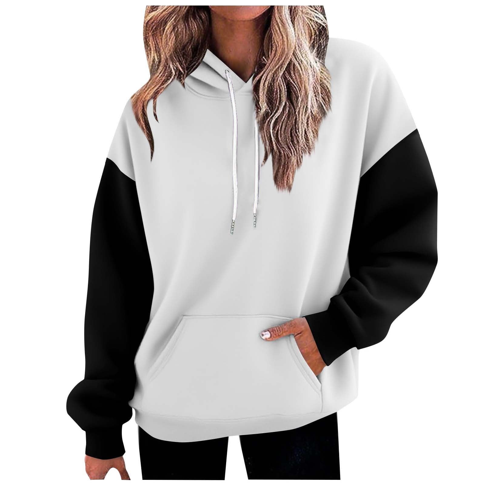 cocolona Womens Color Block Hoodie Fall Winter Casual Long Sleeve Oversized Hooded Sweatshirts ...