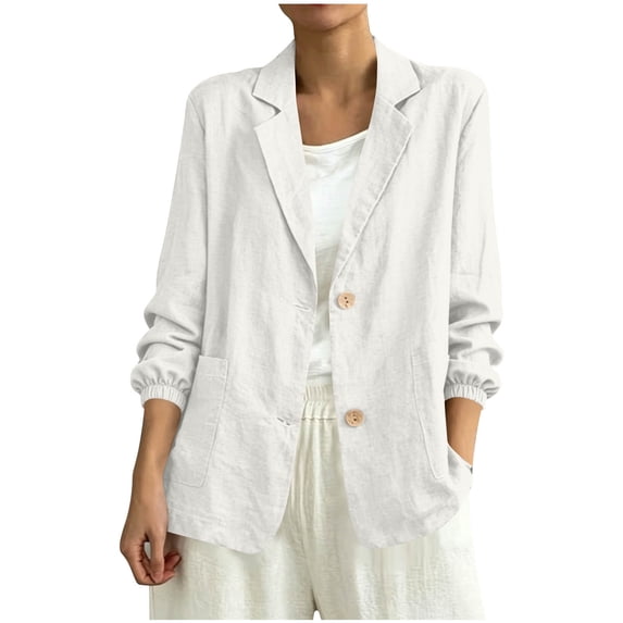 cocolona Womens Fall Tops Lapel Long Sleeve Button Jacket Dressy Casual ...