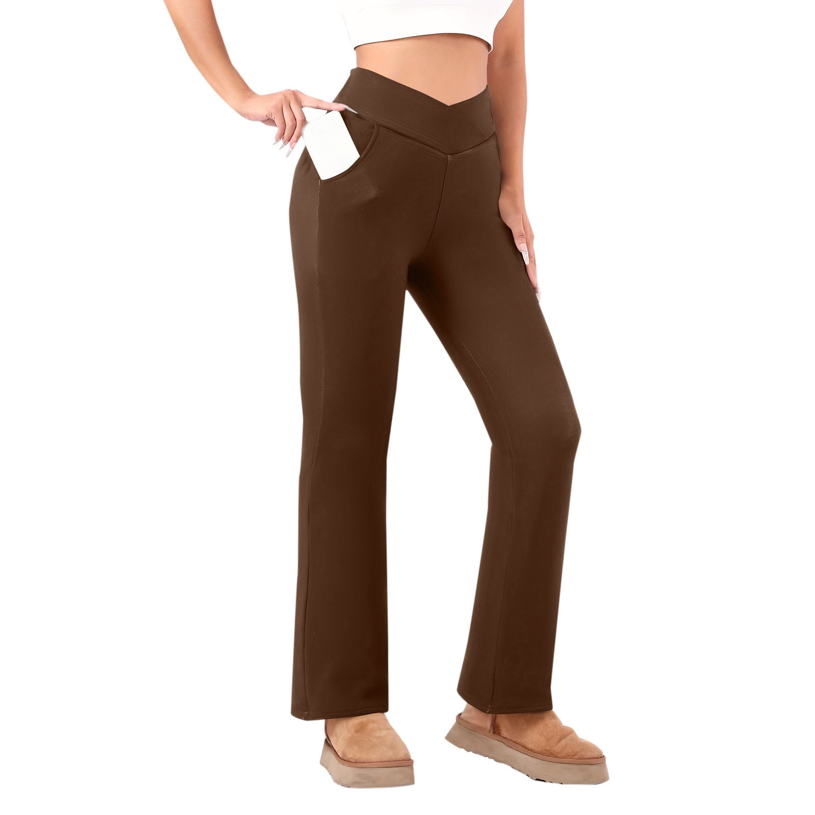 cocolona Womens Fleece Lined Leggings Winter Warm High Waist Straight ...