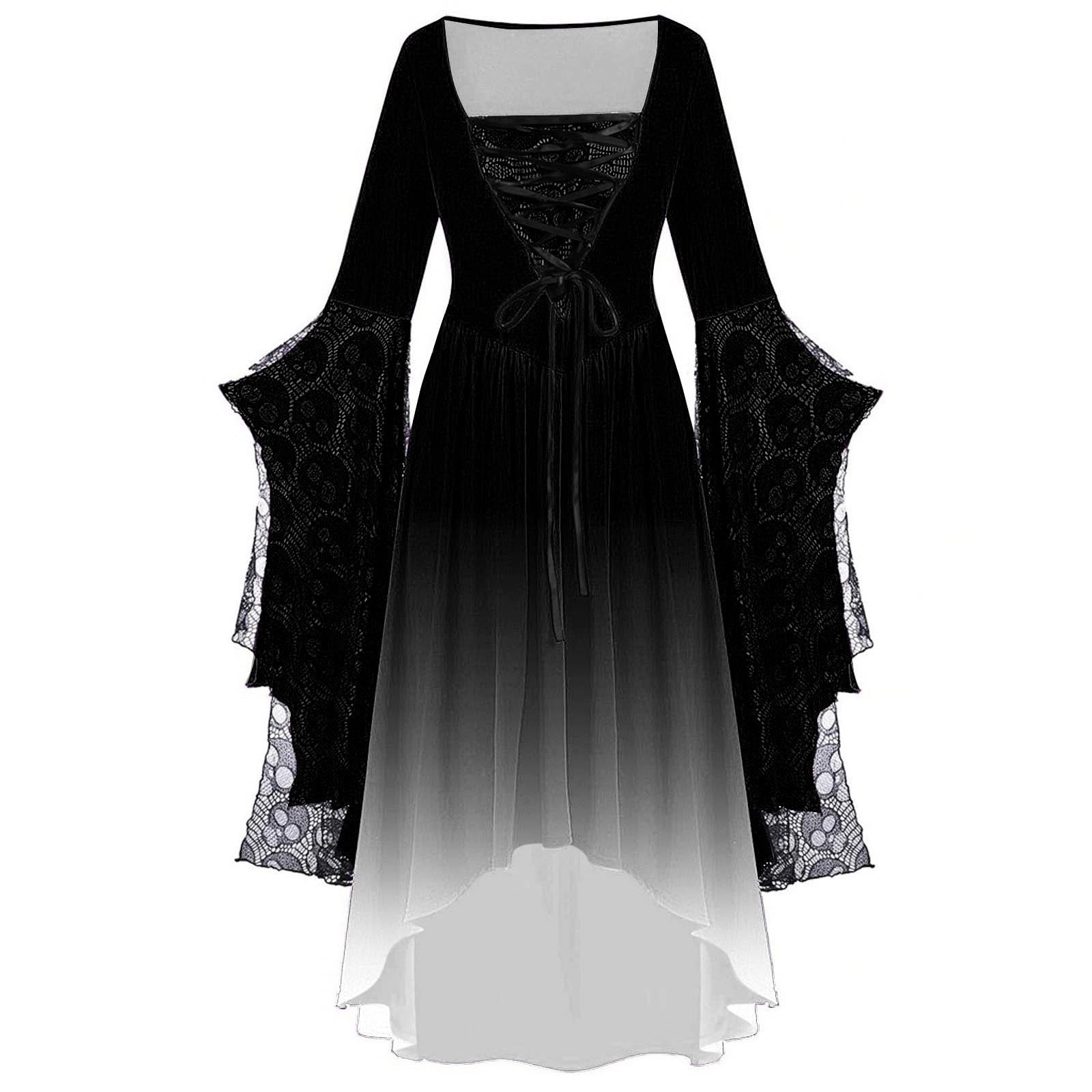 cocolona Womens Halloween Gradient Long Dress Medieval Renaissance ...