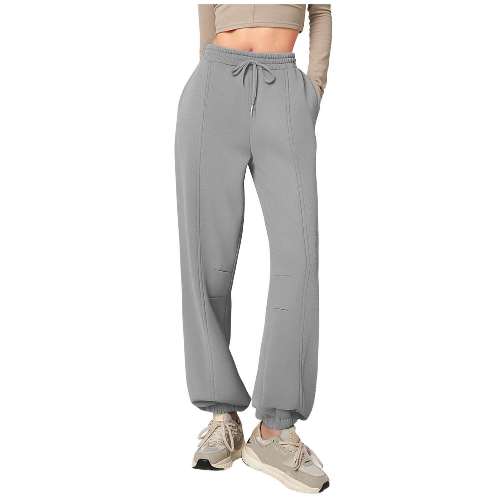 cocolona Womens Jogging Pants Elastic Waist Drawstring Sweatpants with ...