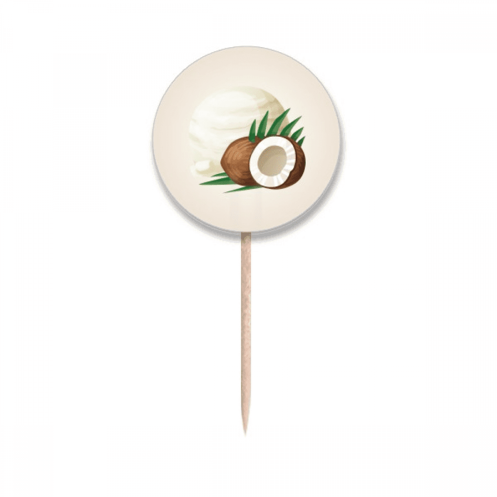 coconut ice popsicles Toothpick Flags Round Labels Party Decoration ...