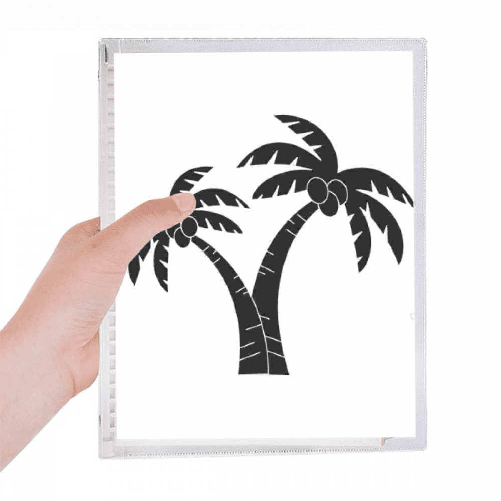 coconut tree beach outline notebook loose diary refillable journal ...