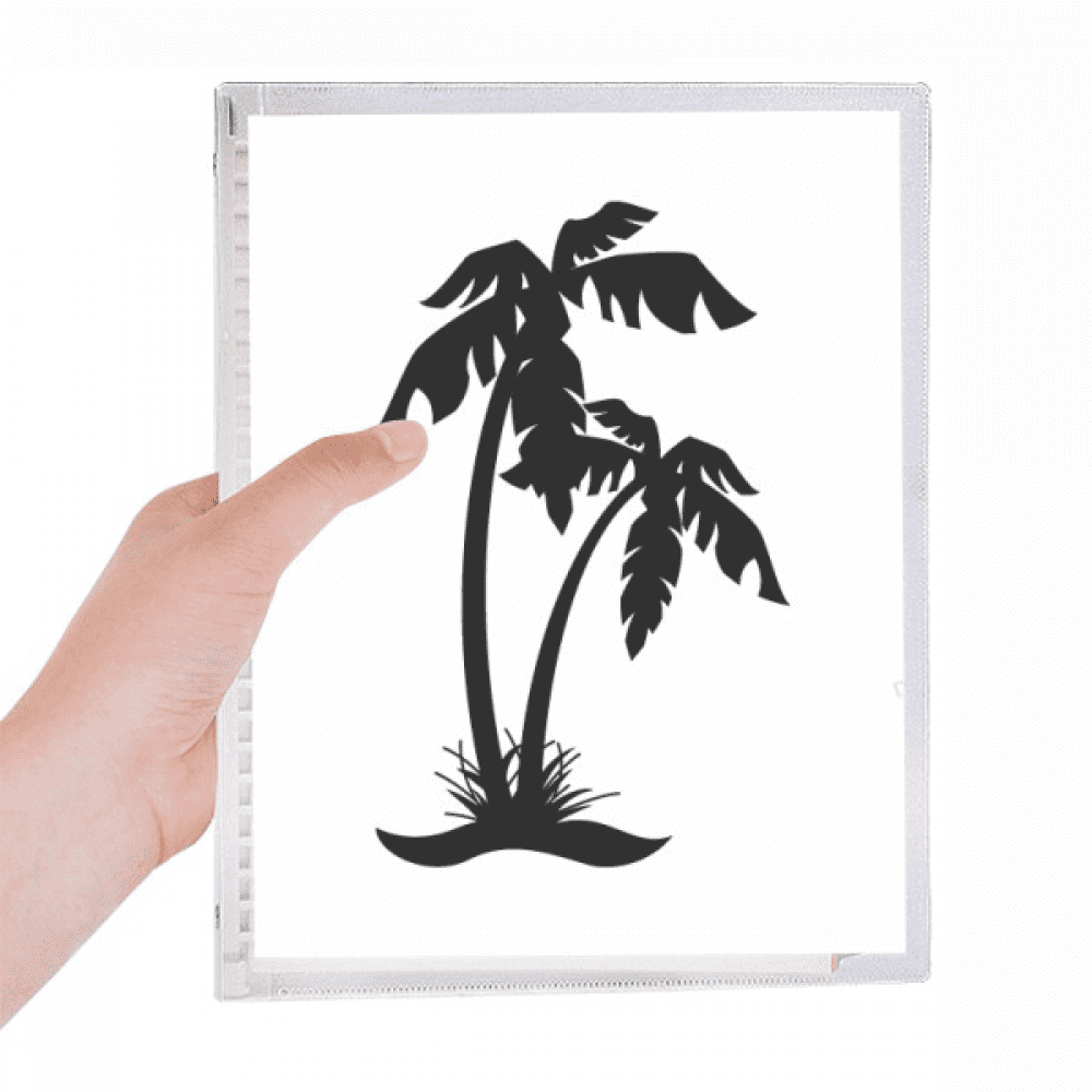 coconut tree black beach outline notebook loose diary refillable ...