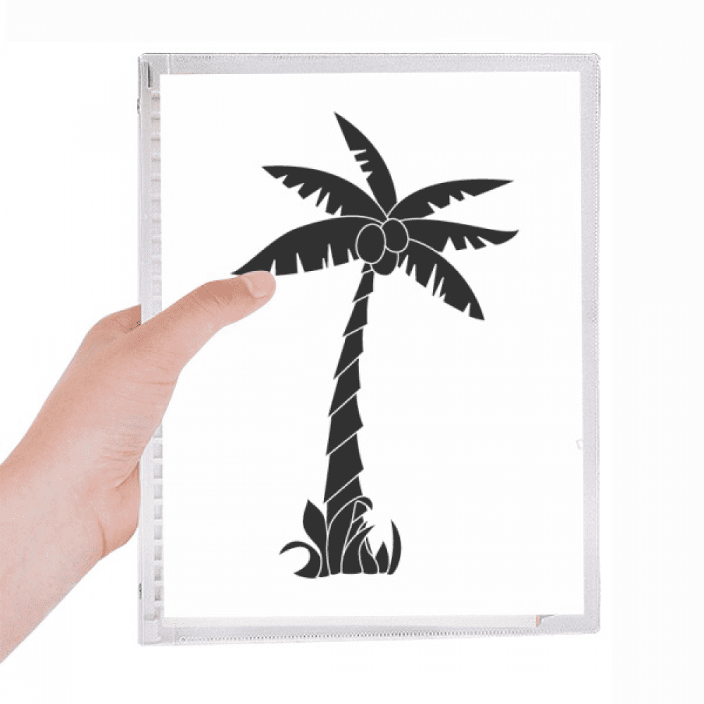 coconut tree black outline notebook loose diary refillable journal ...
