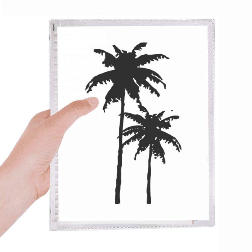 coconut tree outline beach notebook loose diary refillable journal ...