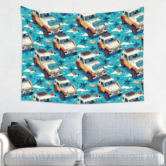 coconut tree travel SUV Tapestry Home Decor Tapestry Wall Hanging ...