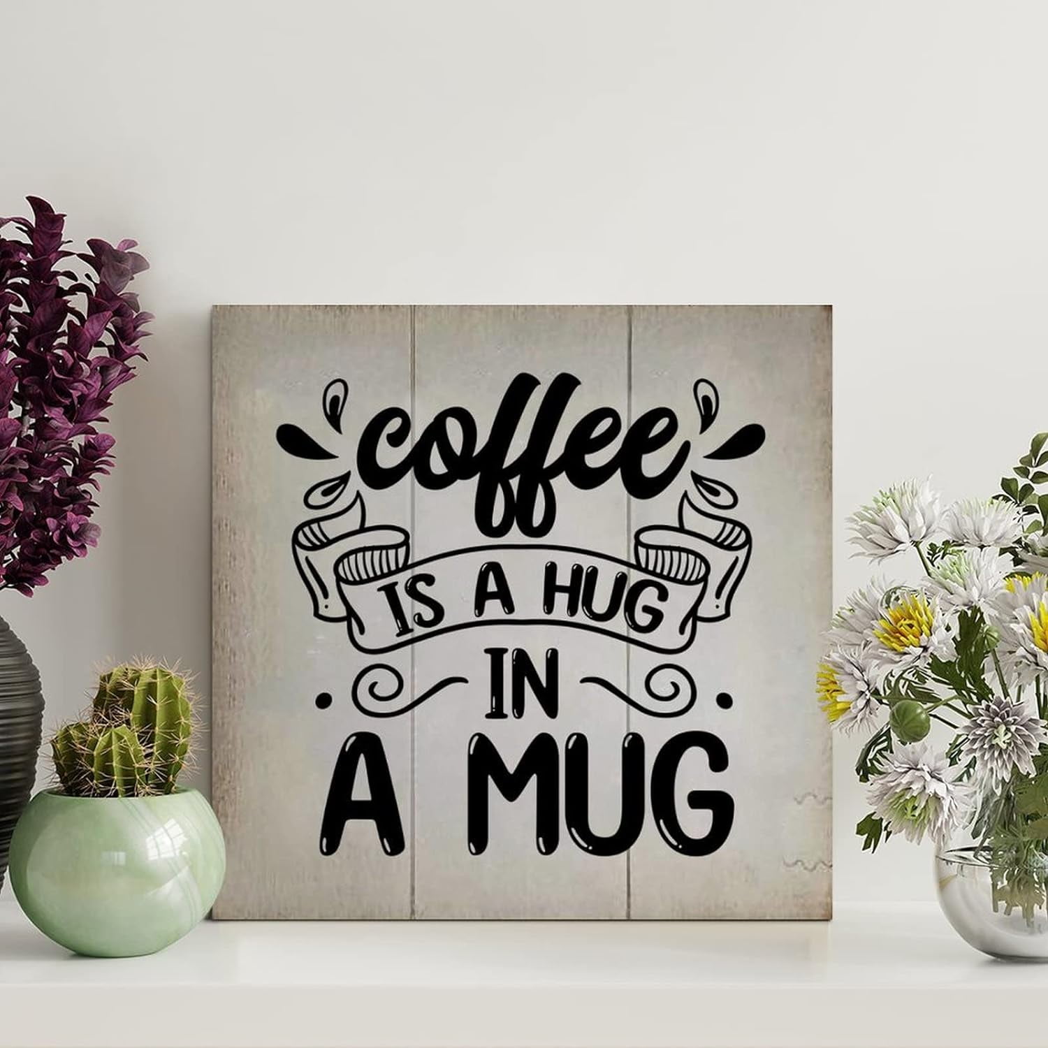 coffee Is A Hug in A Mug Wood Signs Vintage Funny Wooden Sign ...